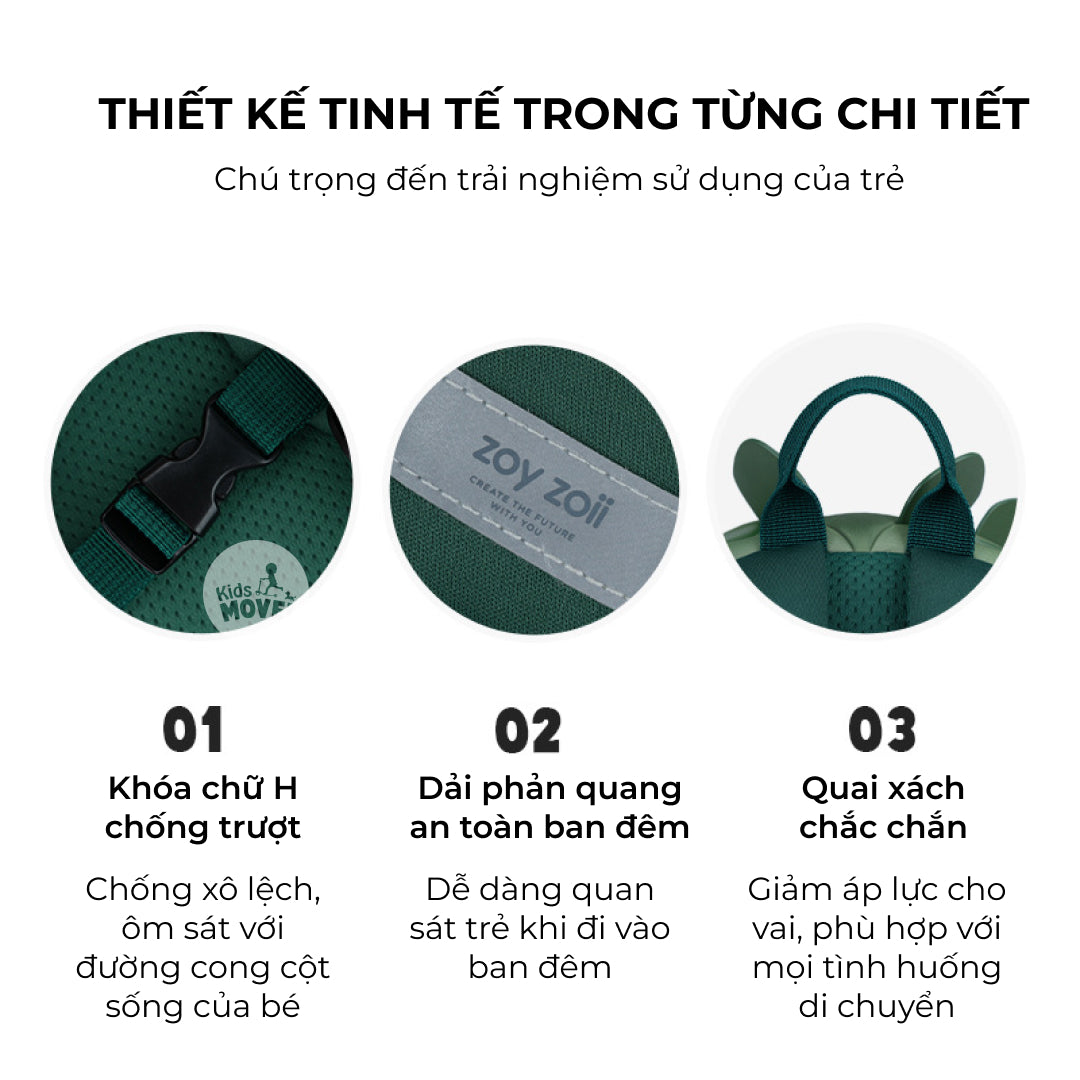 Balo cho bé đi học mẫu giáo Zoyzoii B80, chống gù, siêu nhẹ 324g – Kidsmove - Thế giới đồ trẻ em ...