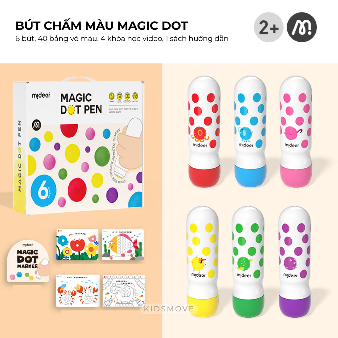 Bút chấm màu Mideer Magic Dot - Cho bé từ 3 tuổi - An toàn