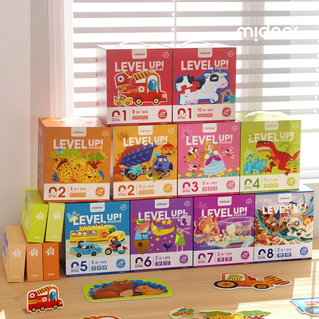Bộ xếp hình cho bé Mideer Level Up, 8 cấp độ, 1-7 tuổi, nhiều chủ đề – Kidsmove - Thế giới đồ ...