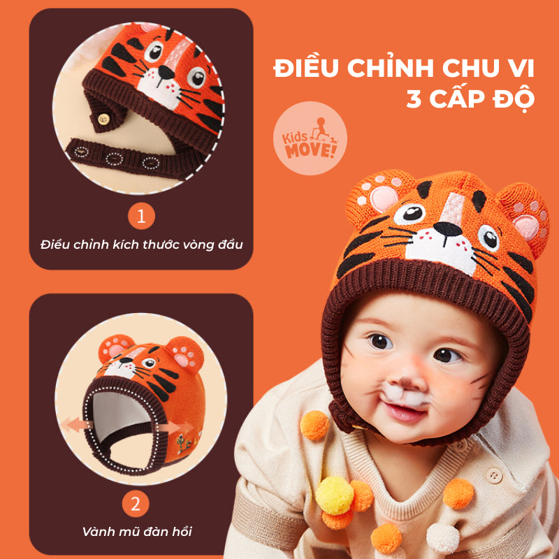 Mũ len cho bé hình thú Lemonkid, 2 lớp, chống tĩnh điện, kháng khuẩn ...